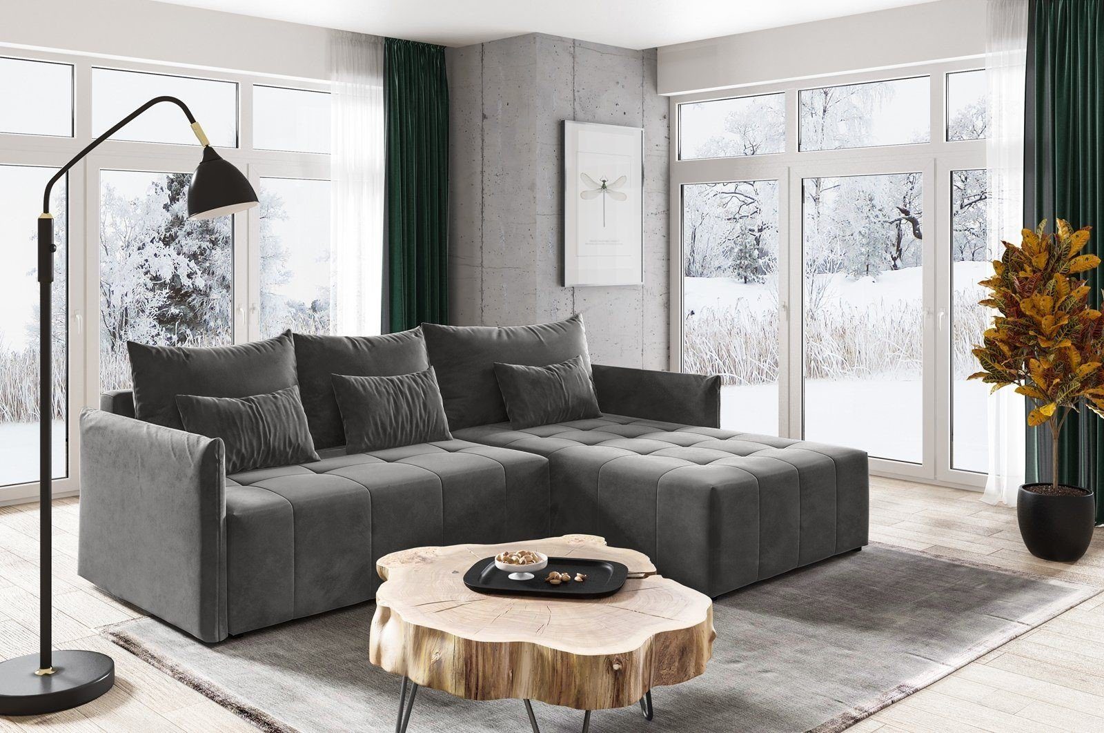 Sofnet Ecksofa Leno L Mit Schlaffunktion Und Bettkasten L Form Couch